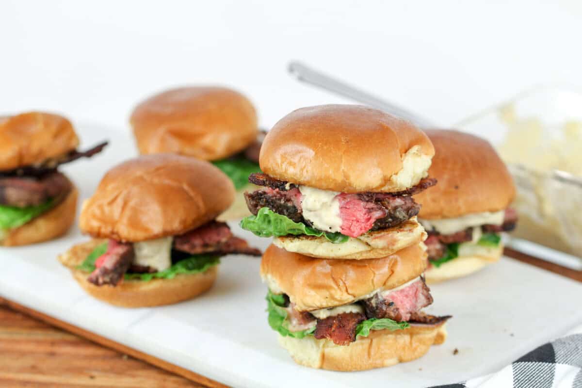 Rib-Eye Sliders with Garlic Parmesan Cream Sauce - Bad Batch Baking ...