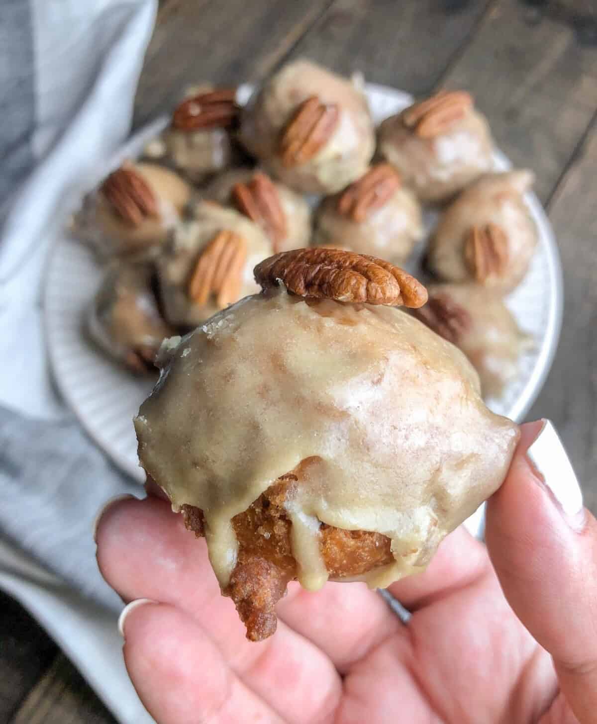 Easy Pecan Maple Bacon Fritter Bites - Bad Batch Baking - Family ...