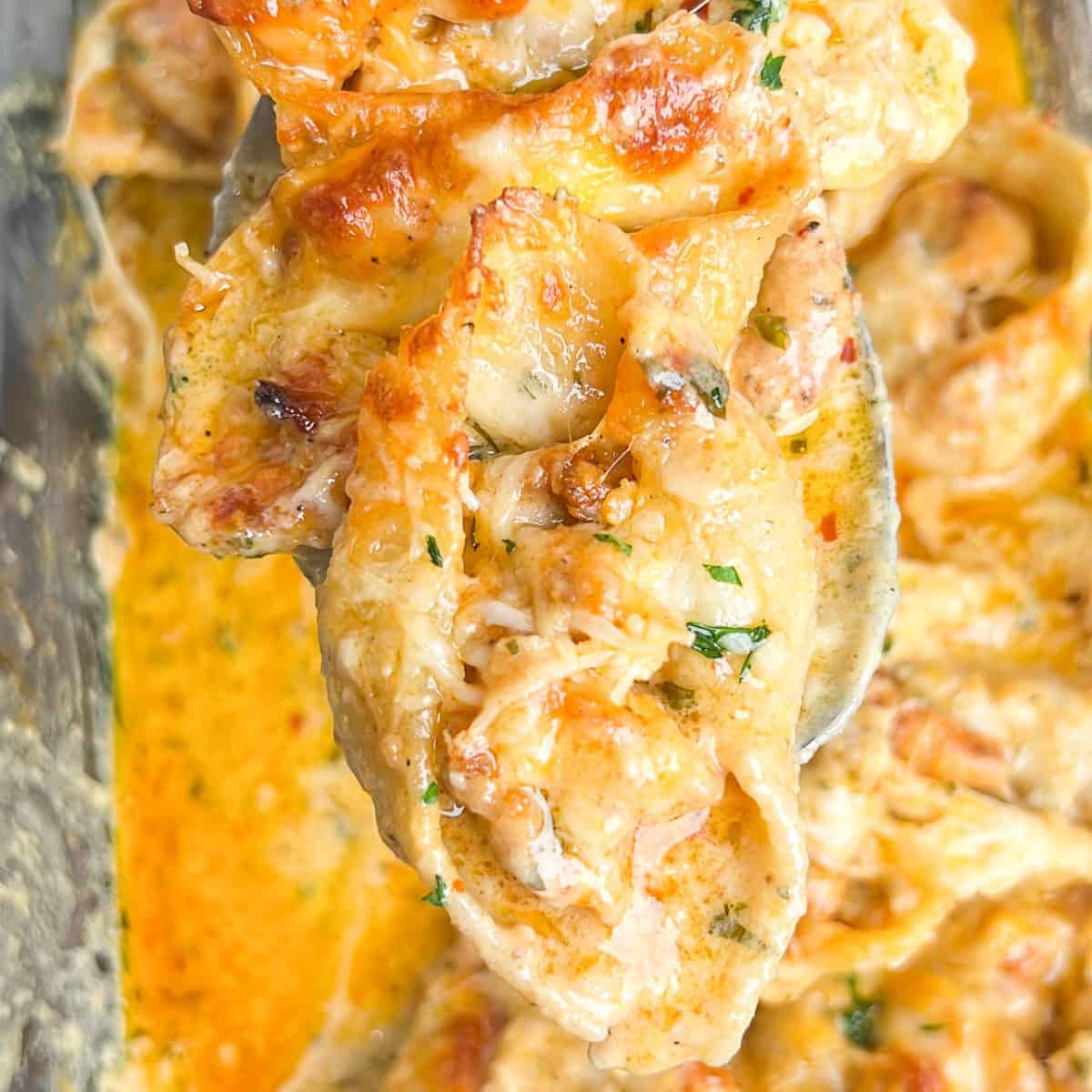 Chicken Scampi Stuffed Pasta Shells - Bad Batch Baking
