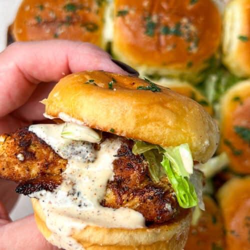 Alabama White Blackened Chicken Sliders - Bad Batch Baking