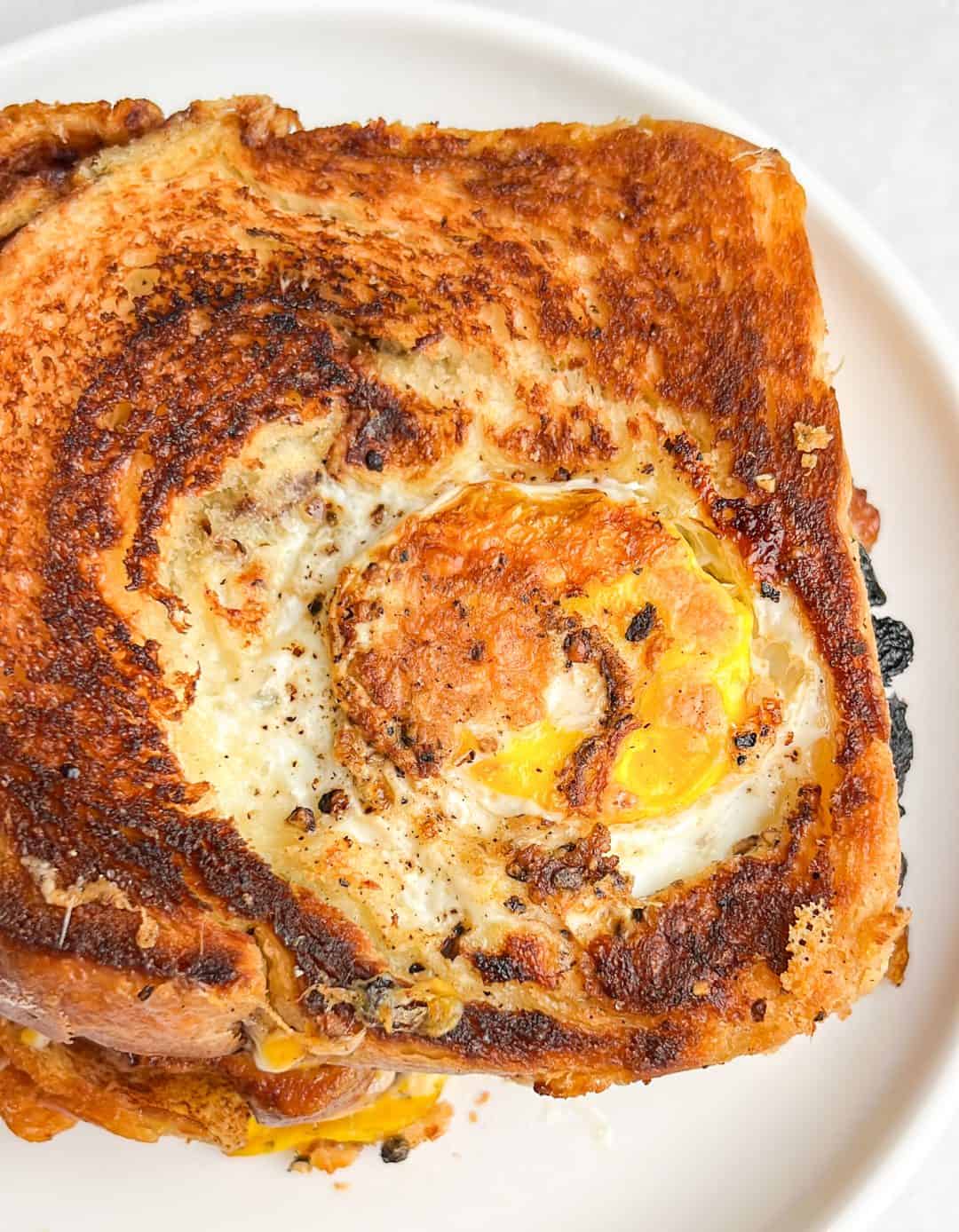 Egg-In-A-Hole Breakfast Sandwich - Bad Batch Baking