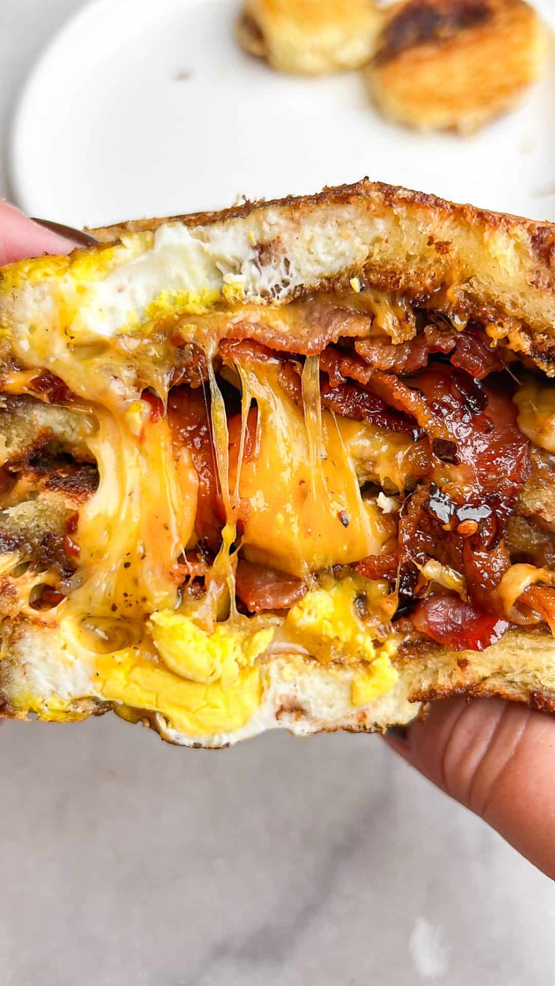 Egg-In-A-Hole Breakfast Sandwich - Bad Batch Baking