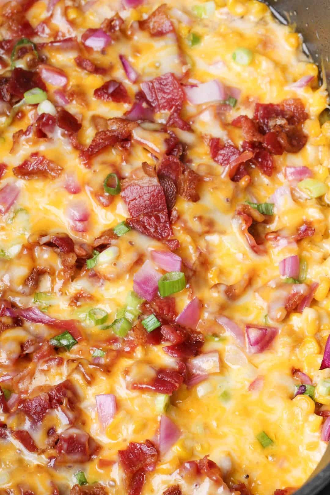Cheesy Loaded Slow Cooker Creamed Corn - Bad Batch Baking