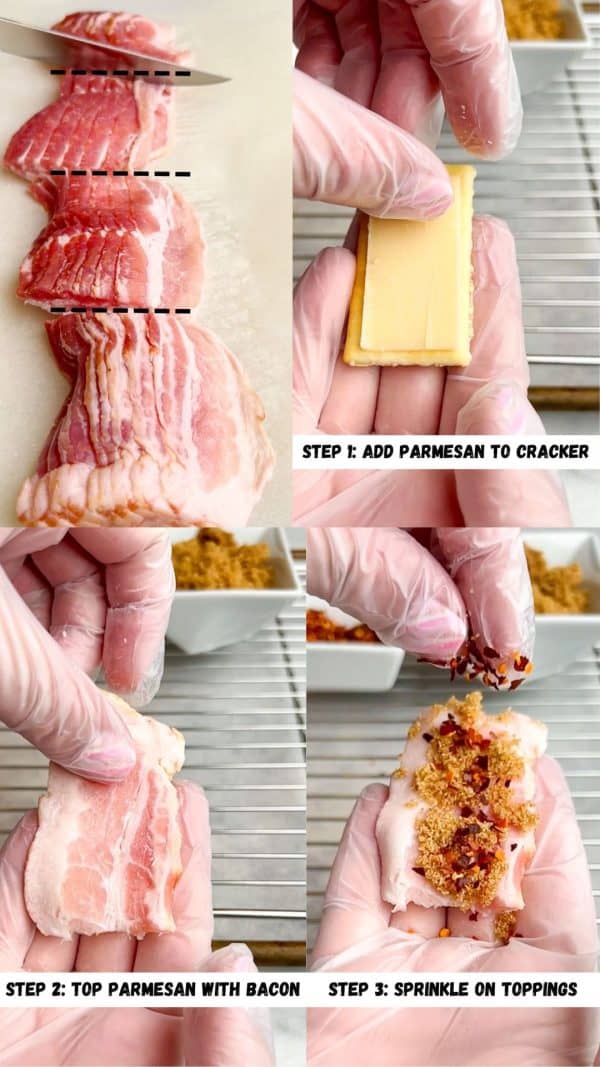 Parmesan Candied Bacon Crackers - Bad Batch Baking
