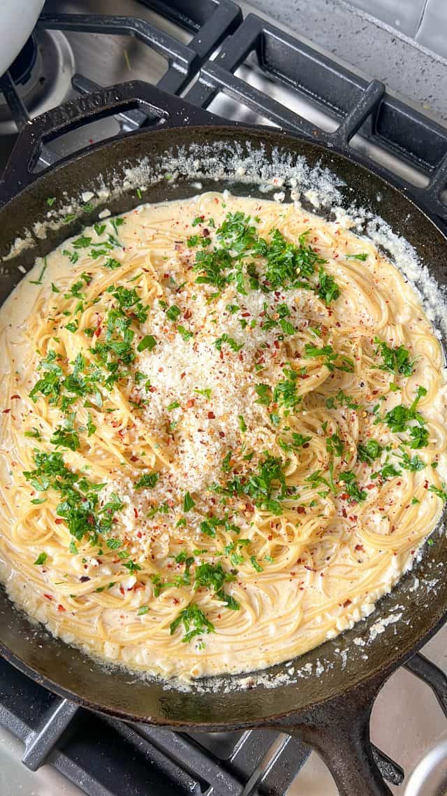 One-Pot Garlic Parmesan Summer Pasta Recipe - Bad Batch Baking