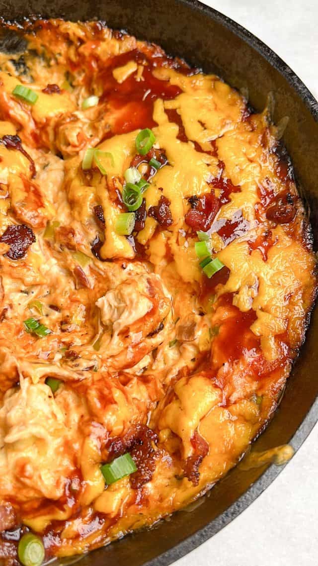 Cheesy Barbecue Chicken Dip - Bad Batch Baking