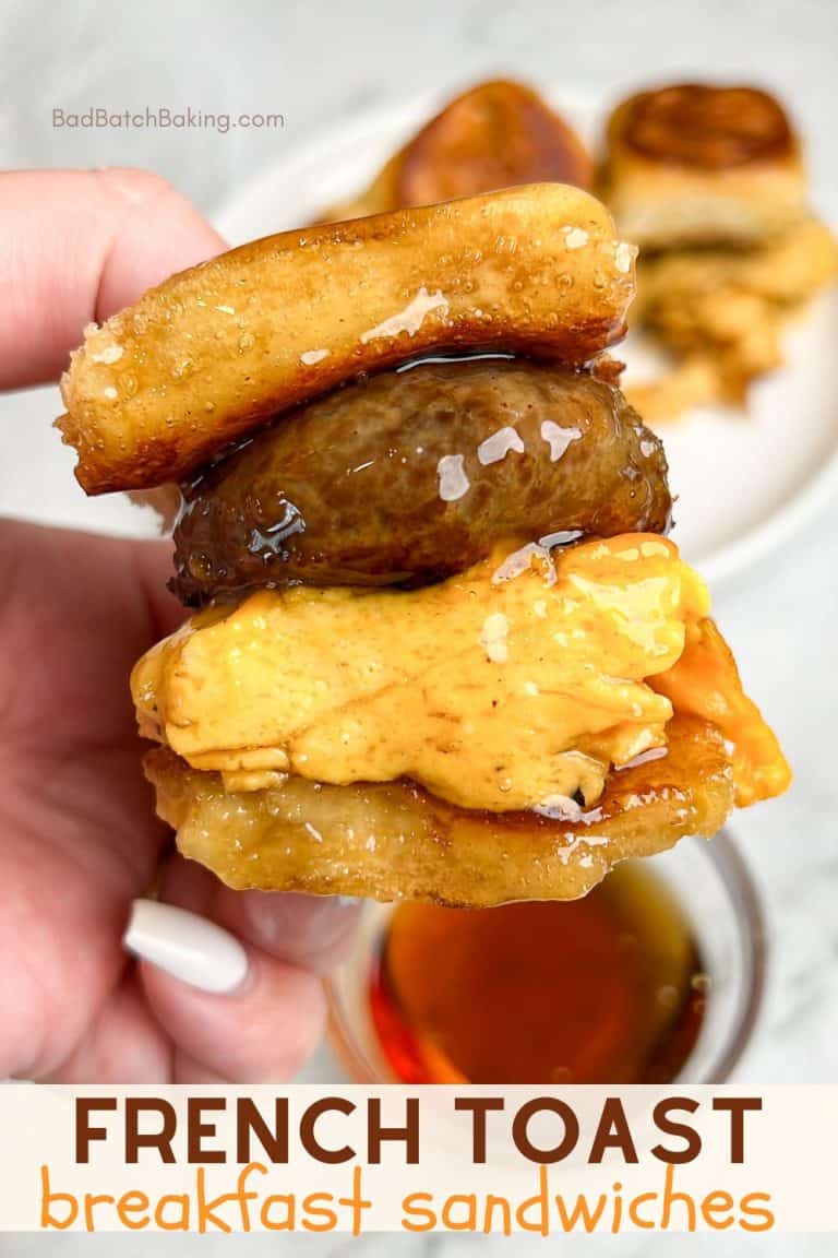 French Toast Sandwich on Hawaiian Rolls - Bad Batch Baking