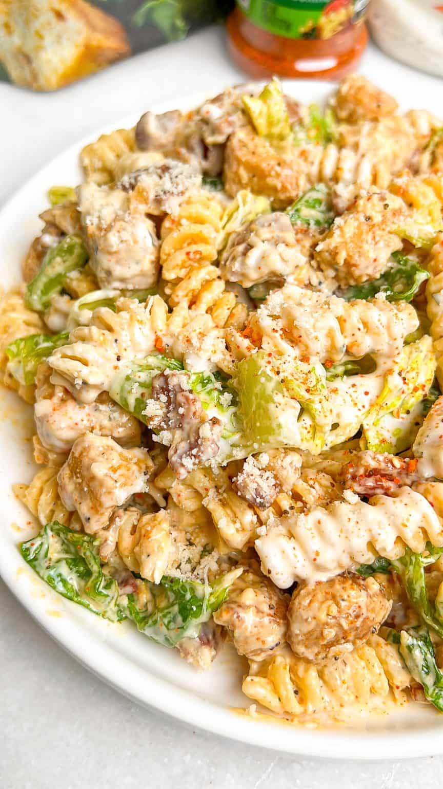 Chicken Caesar Pasta Salad - Bad Batch Baking