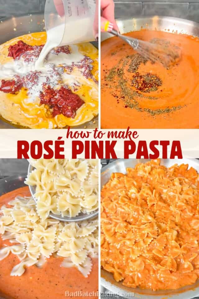 Chicken Rosé Pasta (Pink Pasta) - Bad Batch Baking