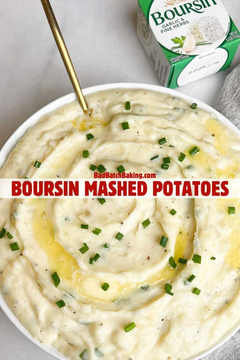 Cheesy Boursin Mashed Potatoes - Bad Batch Baking