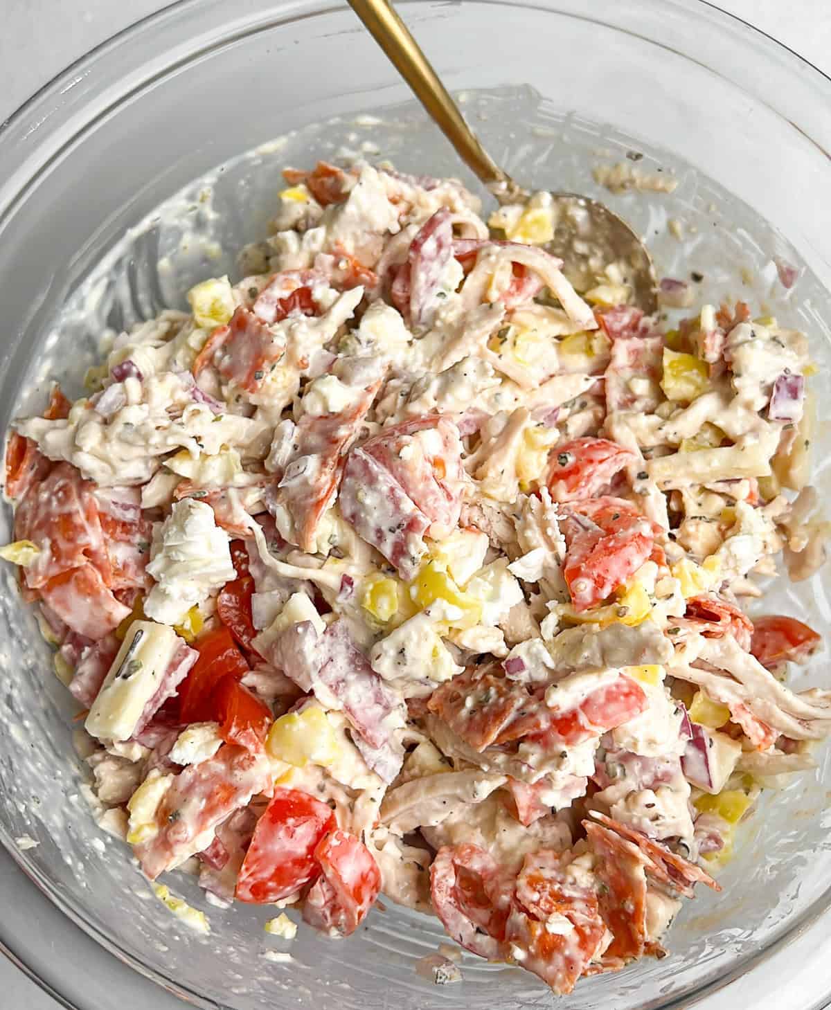 Italian Grinder Chicken Salad - Bad Batch Baking