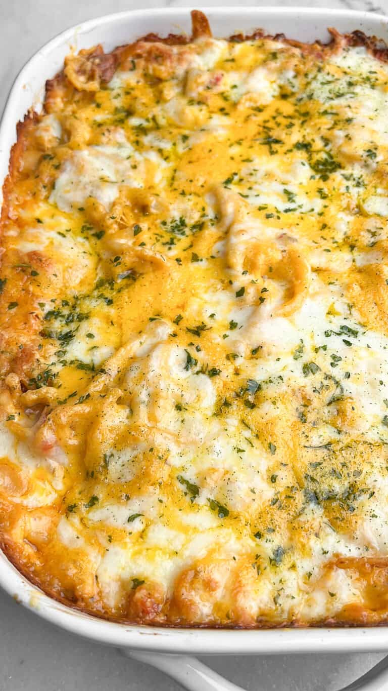 Chicken Spaghetti with Rotel - Bad Batch Baking