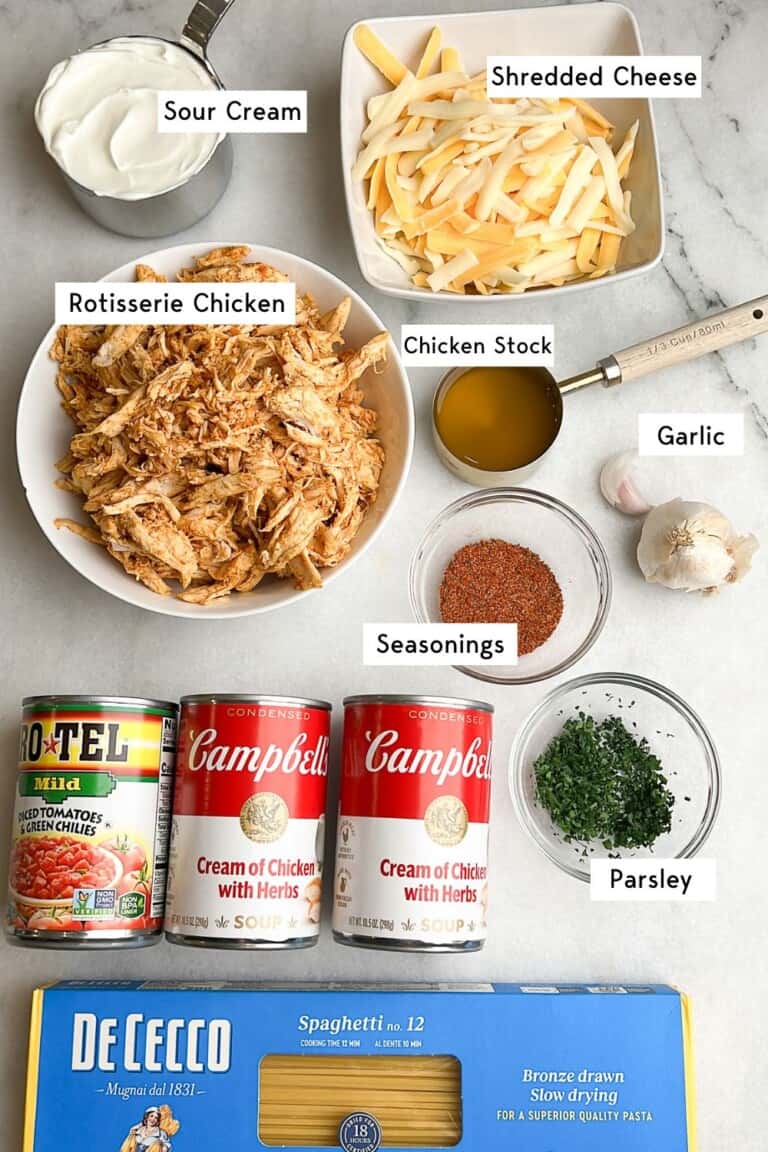 Easy Chicken Spaghetti with Rotel l Bad Batch Baking