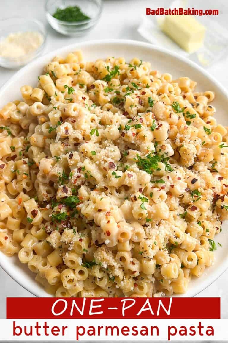 One-Pan Butter Parmesan Pasta - Bad Batch Baking