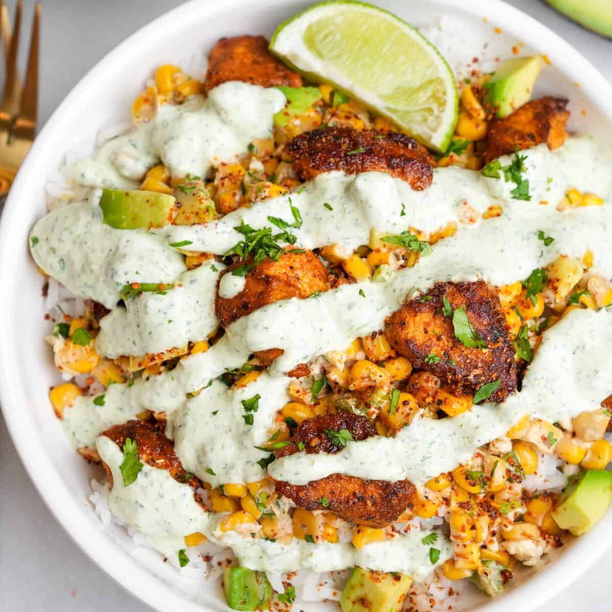 Street Corn Chicken Bowls - Bad Batch Baking