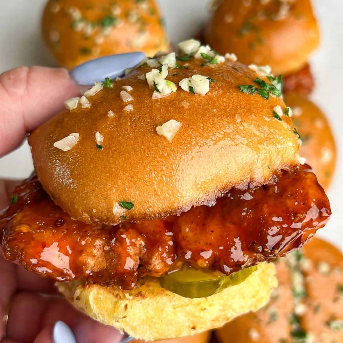 Hot Honey Chicken Sliders - Bad Batch Baking