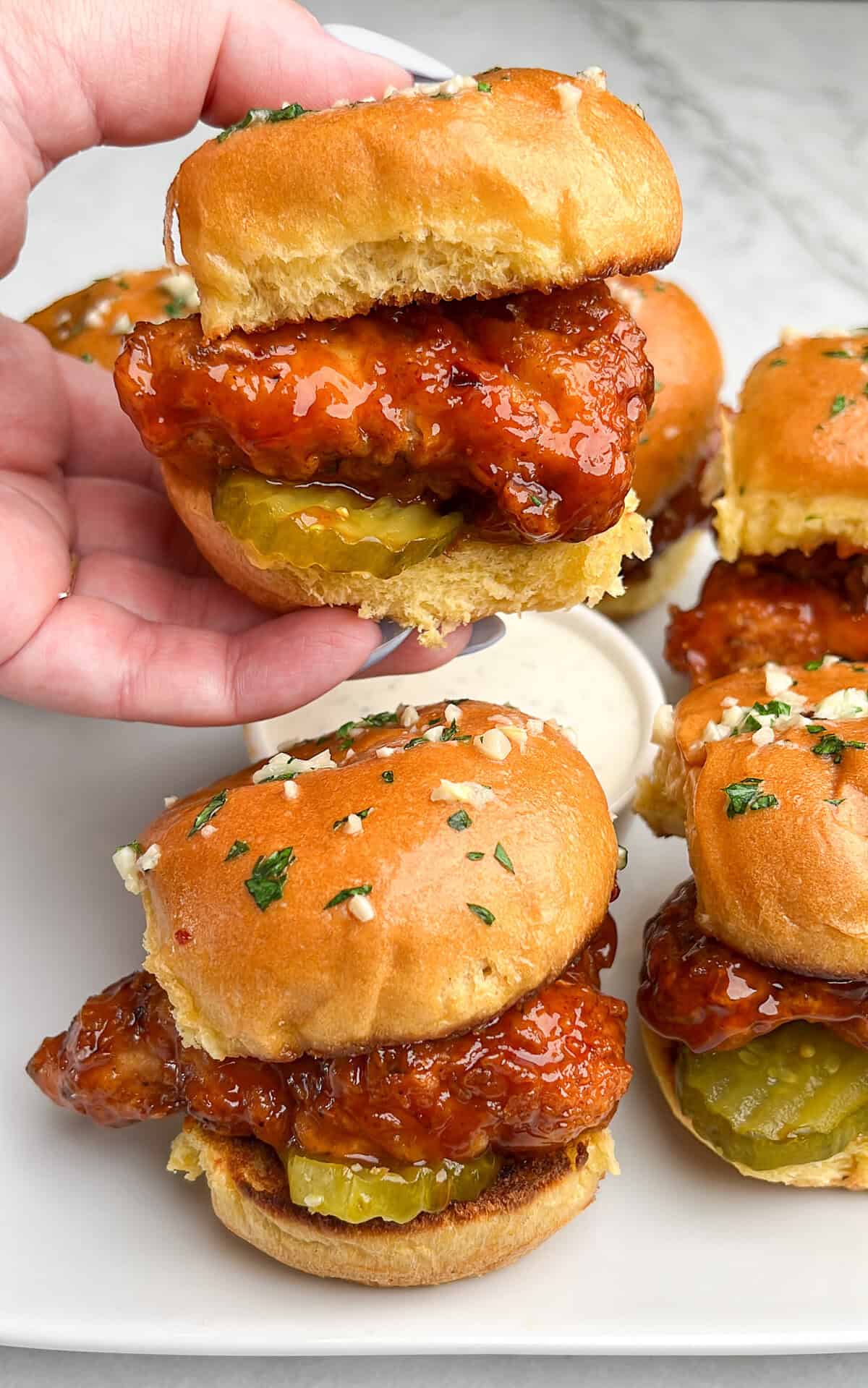 Hot Honey Chicken Sliders - Bad Batch Baking