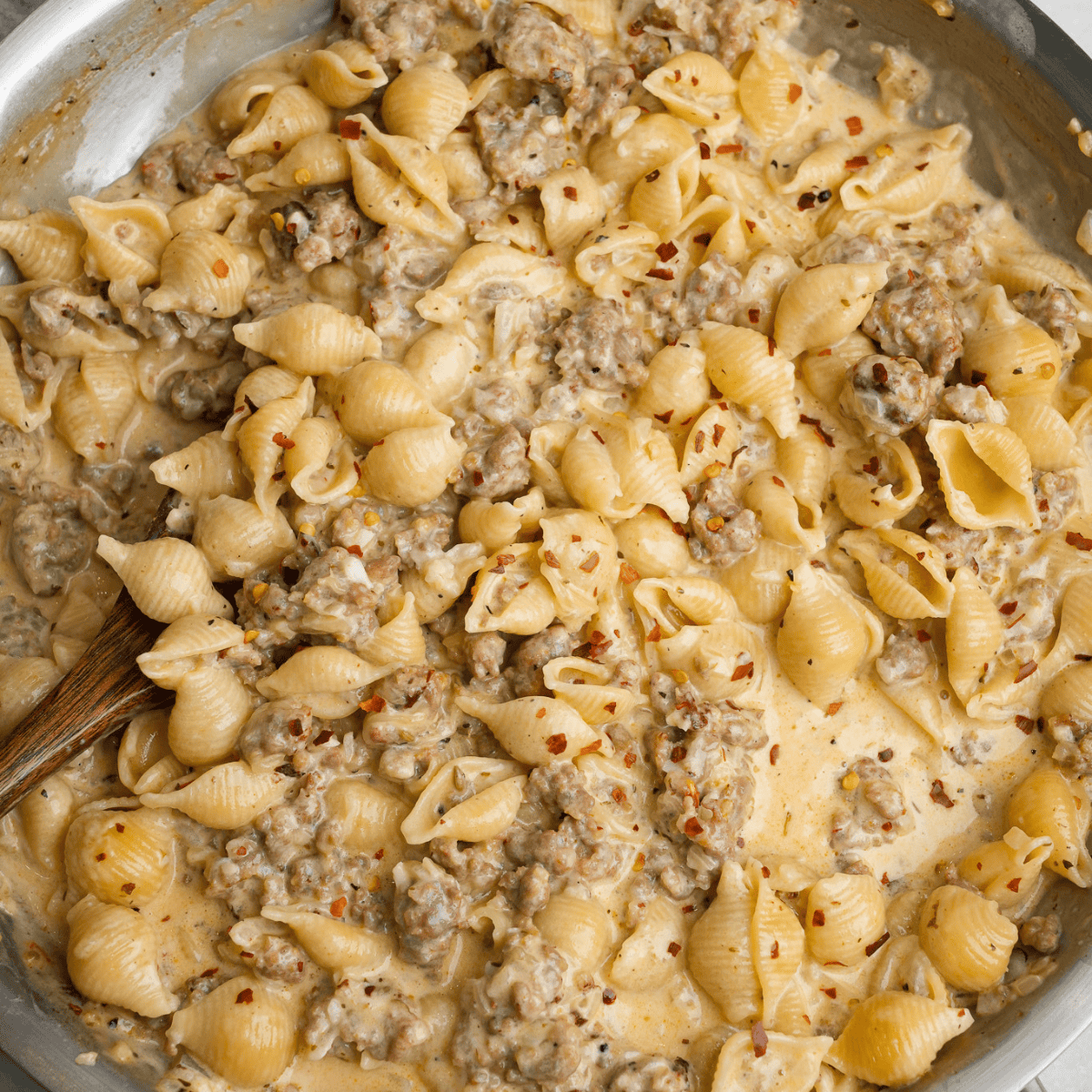30-Minute Creamy Italian Sausage Pasta | Bad Batch Baking